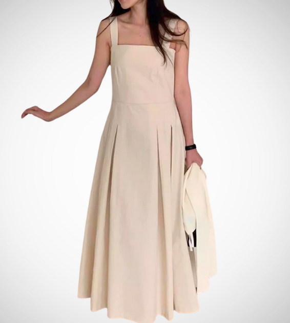 Gwen Pleated Structure Long Dress – OverStacked