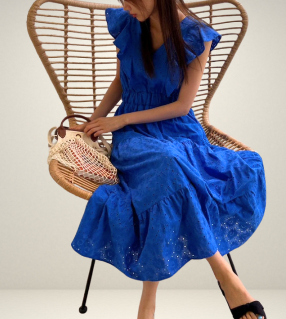 Isabella Eyelet Gartered Waist Dress – OverStacked