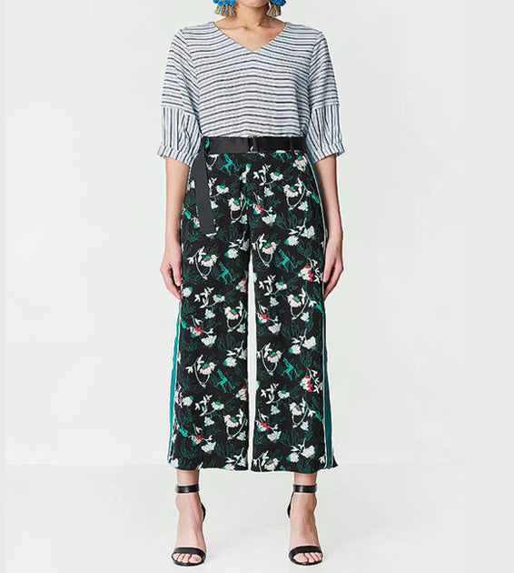 Tyler Wide Leg Print Trousers – OverStacked